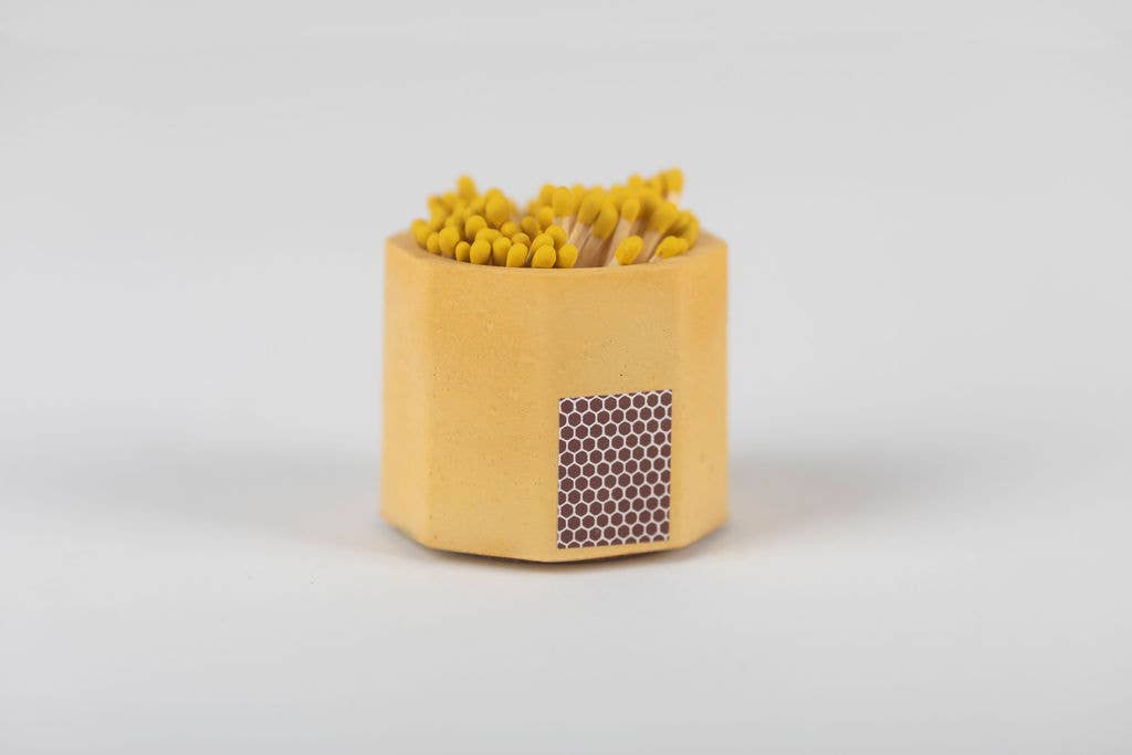 Yellow Match Holder W Striker And Yellow Matches She Loves Me